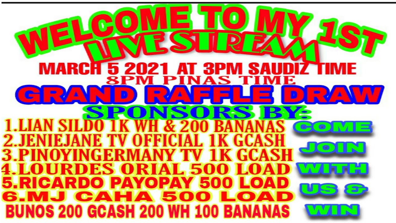 WELCOME TO MY FIRST LIVE GRAND RAFFLE DRAW - YouTube