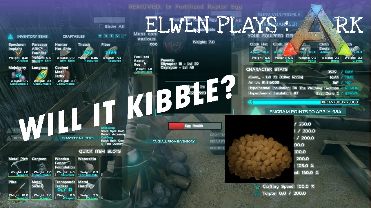 ARK : Survival Evolved || WILL IT KIBBLE?! (Kibble from fertilized eggs ...