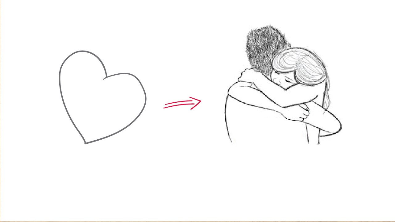 How to draw Sweet boy and girl from the Heart //Vary easy draw step by ...