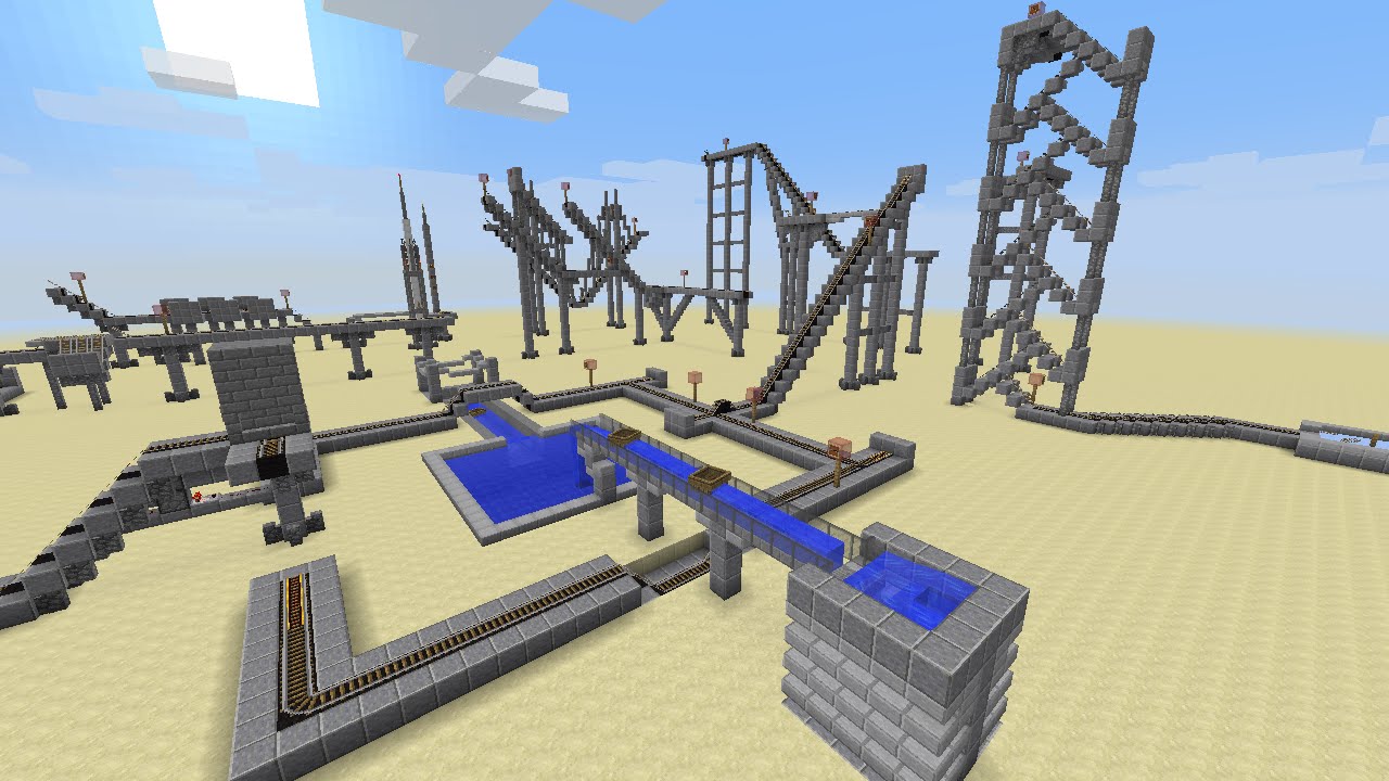 Minecraft: Controllable Roller Coaster (1.8.1) - YouTube