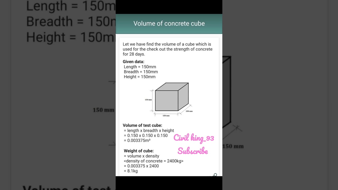  how To Calculate Cube Weight civilengineering civil YouTube