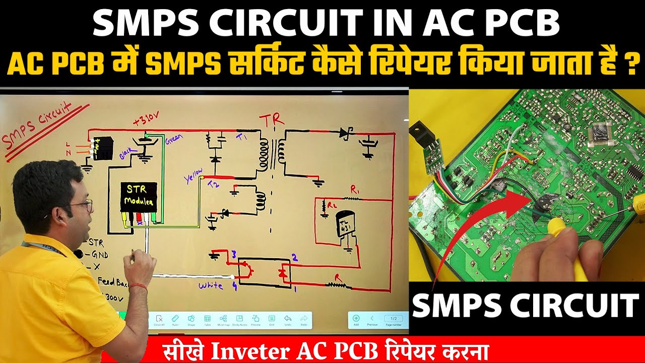 AC PCB SMPS Cercuit Repair | Smps repairing complete process | Ac ...