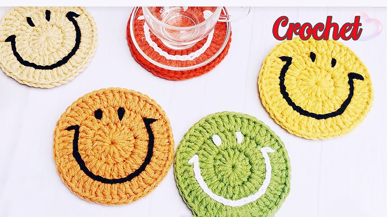 Crochet smiley face - YouTube