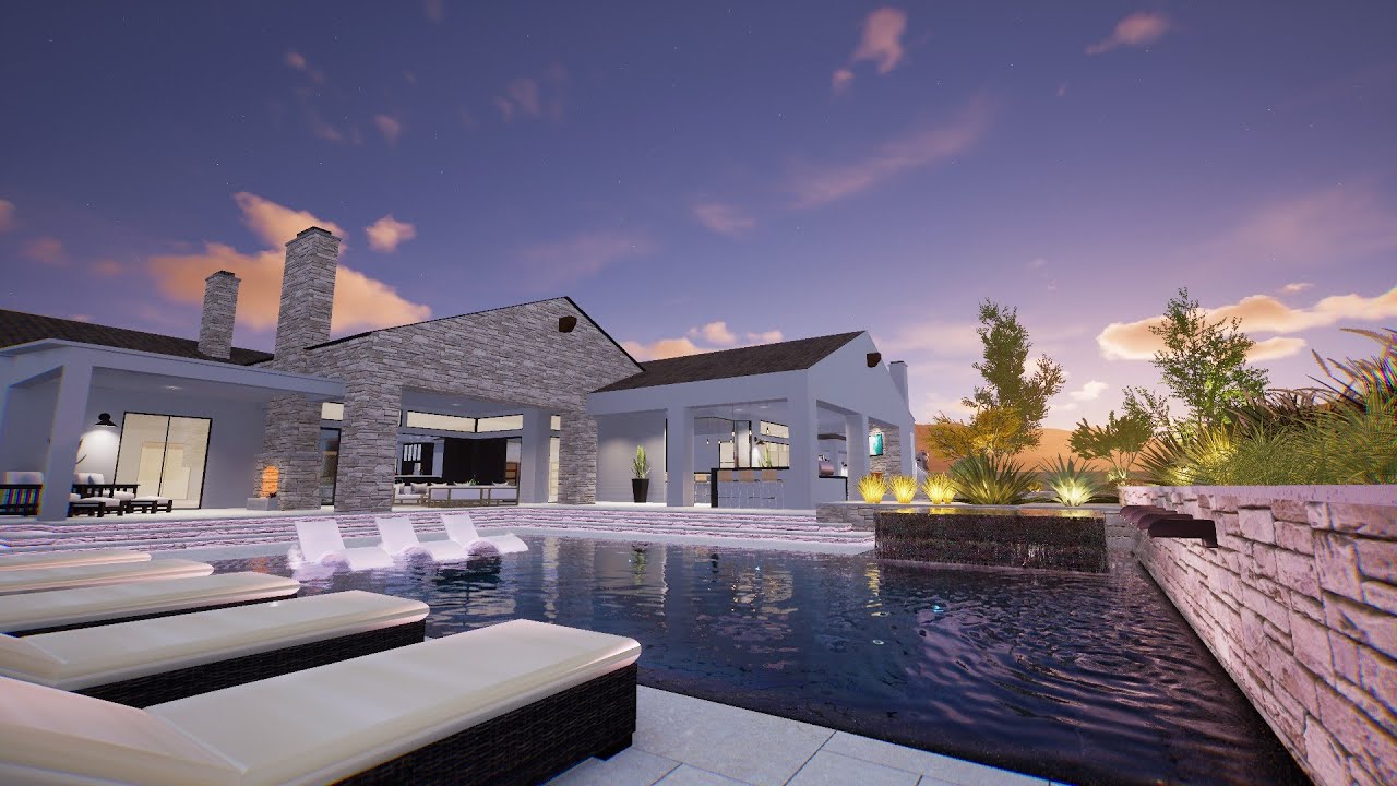 Full Property Landscape and Pool Design | Structure Studios VIP3D - YouTube