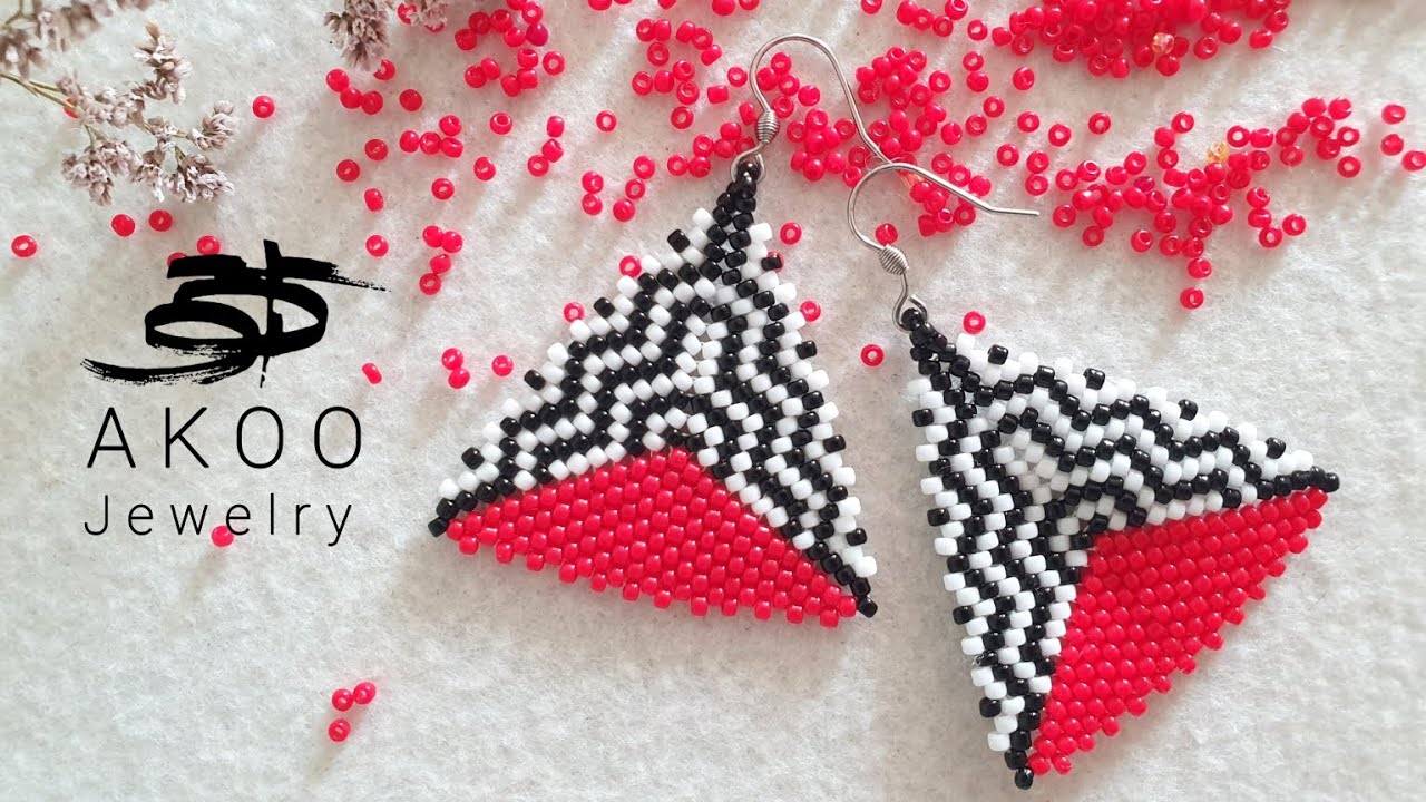 Peyote triangle earrings tutorial #10(beaded earrings) - YouTube