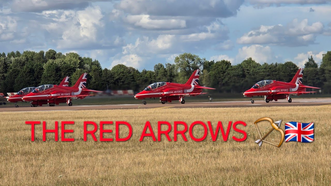 THE RED ARROWS TAXIING OUT OF RAF FAIRFORD 🇬🇧 ️ and we get a 👋👍 from ...
