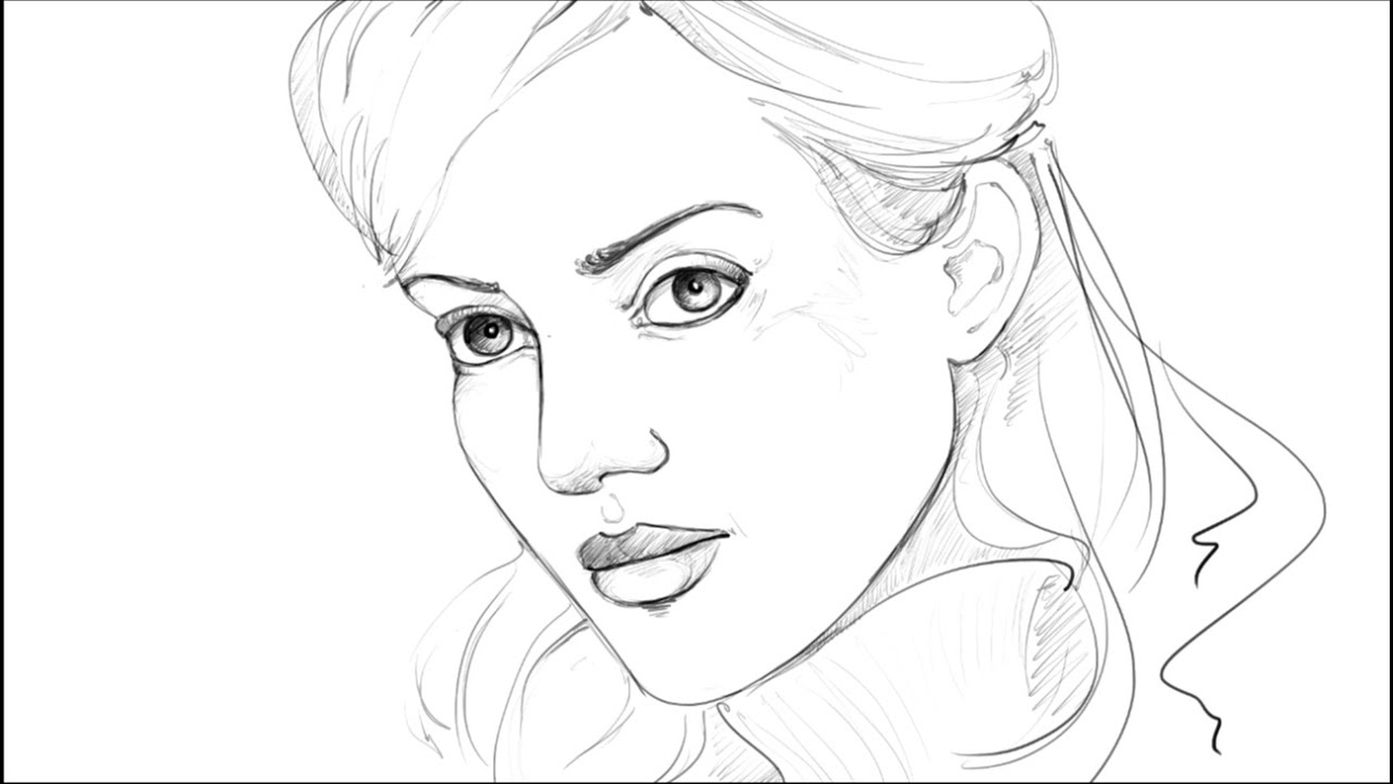 How to draw Jessica Alba - YouTube