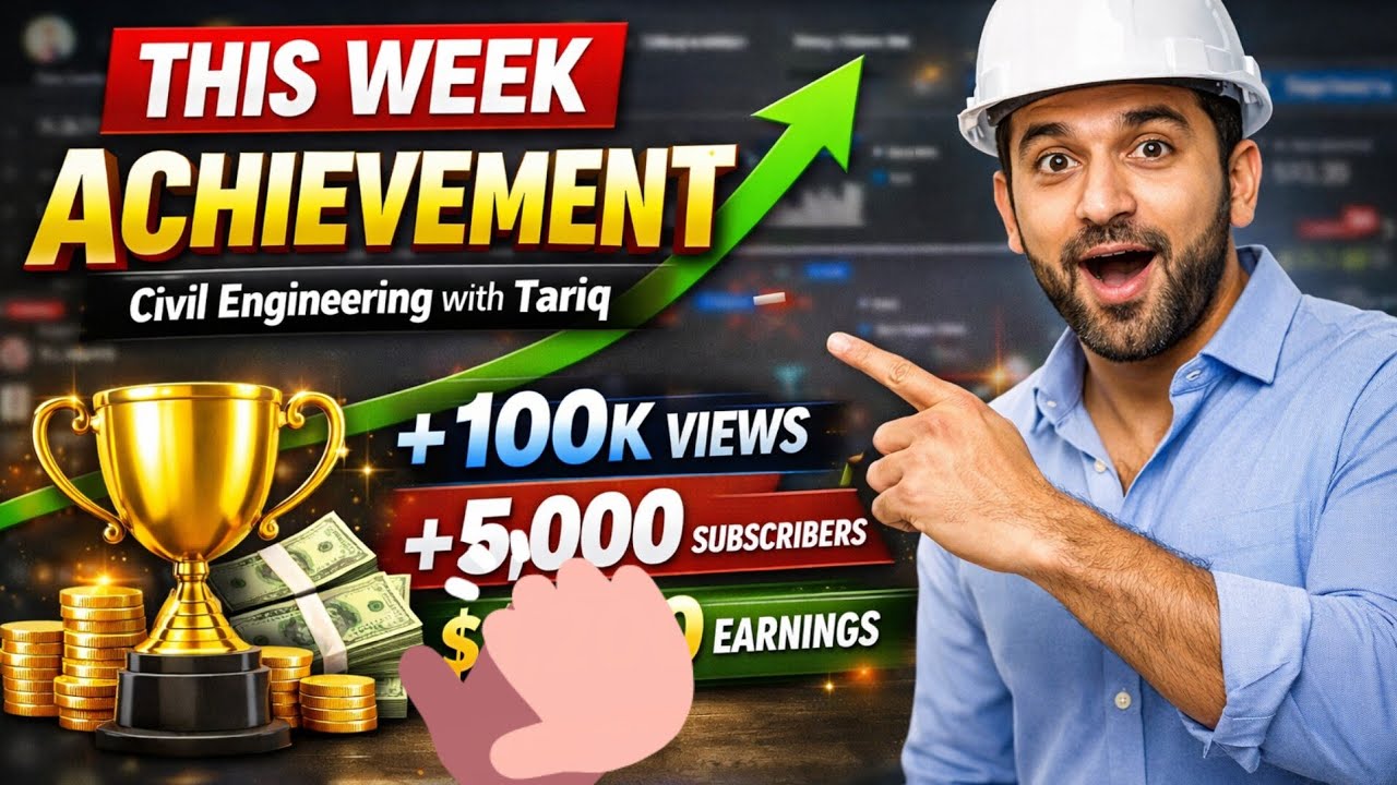 This Week Achievement on my Channel civil engineering with Tariq - YouTube
