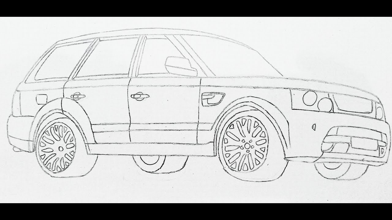 How to draw a range rover car - YouTube