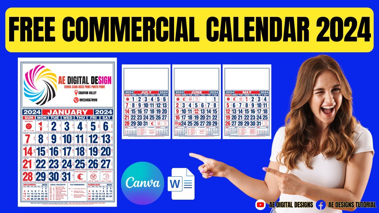 PAANO GUMAWA NG ADS DESIGN SA CANVA PARA SA COMMERCIAL CALENDAR 2024 ...