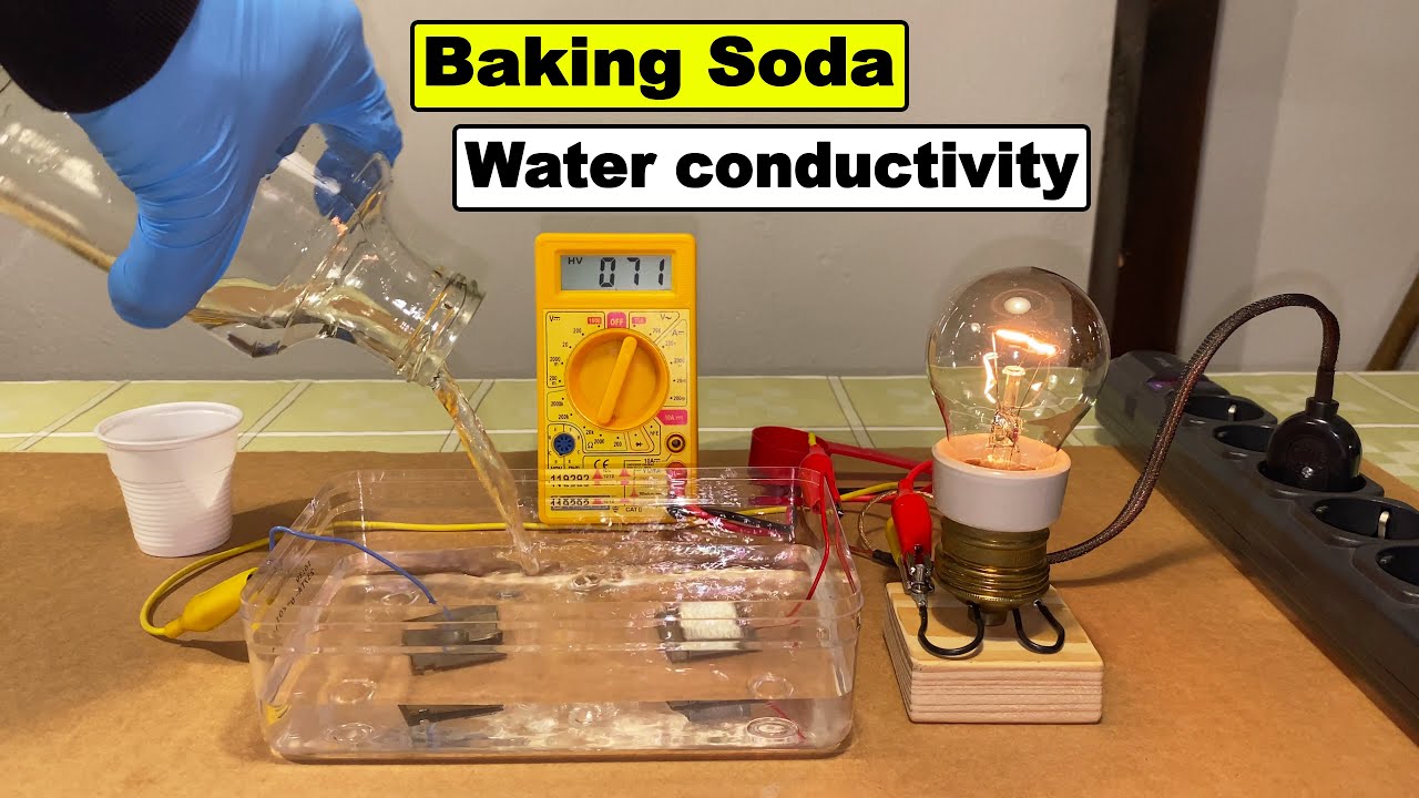 Baking Soda NaHCO3 water conductivity experiment - YouTube