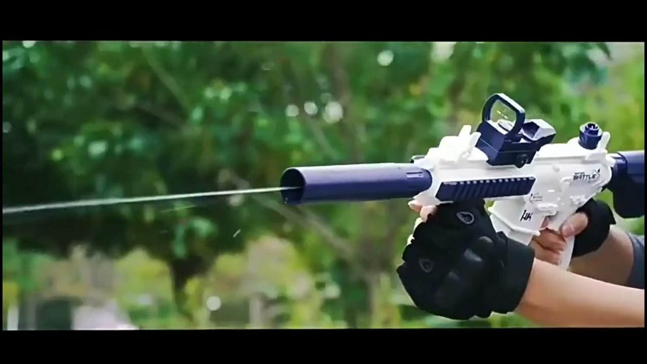 UB AK47 M416 강력한 분사력 완전 전자동 대용량 워터밤 전동물총 - YouTube