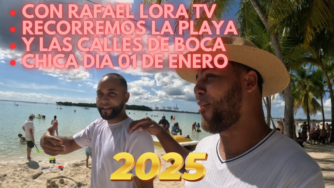 DIA 1 ENERO CON RAFAEL LORA TV EN LA PLAYA DE BOCA CHICA y caminamos ...