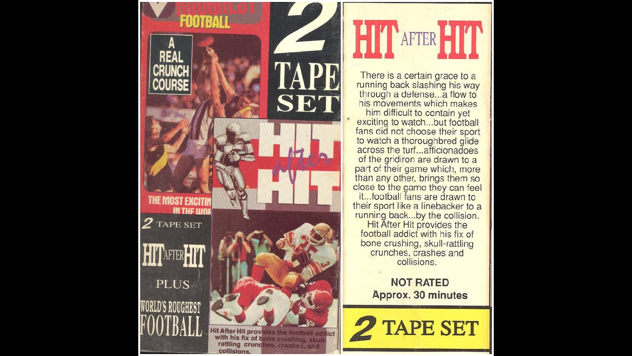 Hit After Hit - football 1989 VHS 2 Tape Set with USFL and CFL 1980s ...