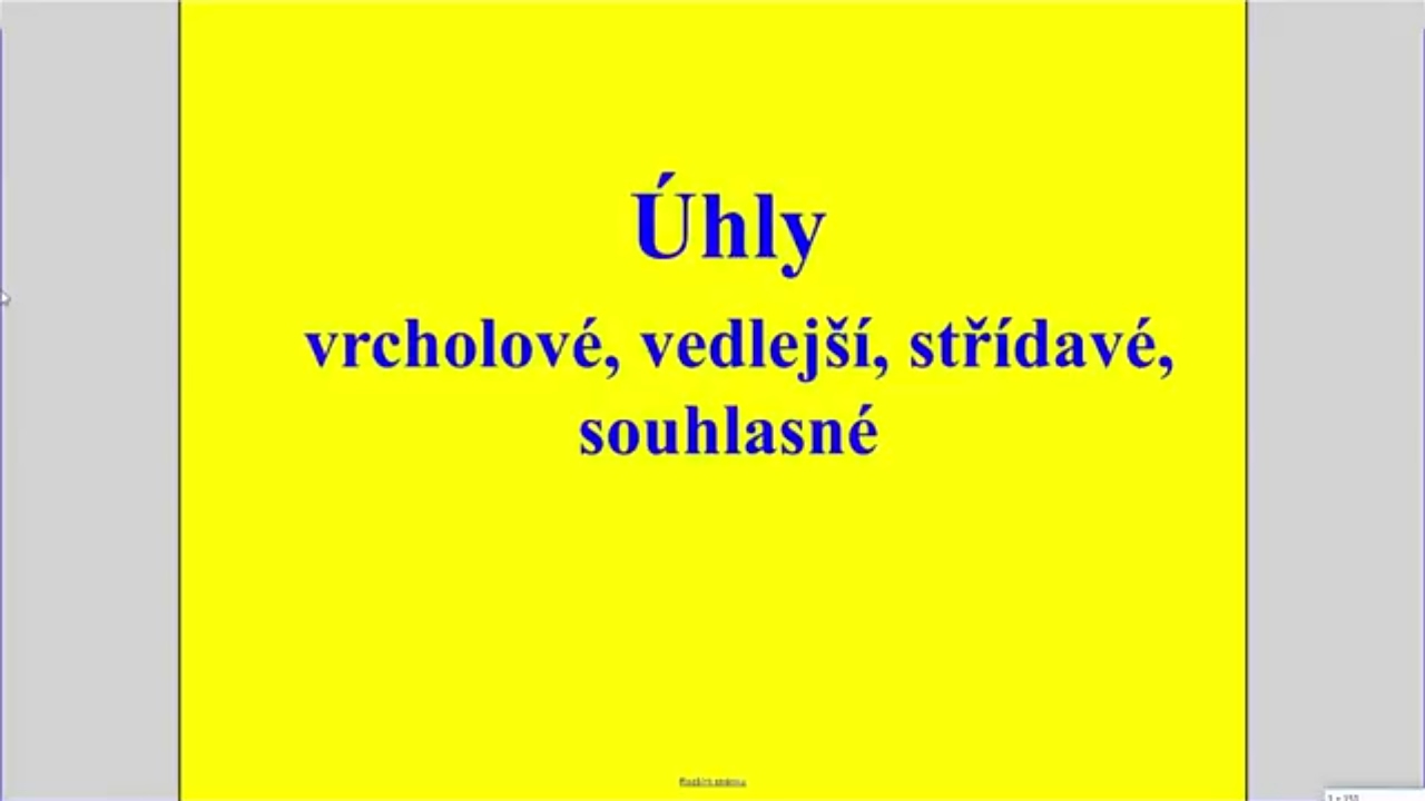 Úhly vrcholové, vedlejší, střídavé a souhlasné - YouTube