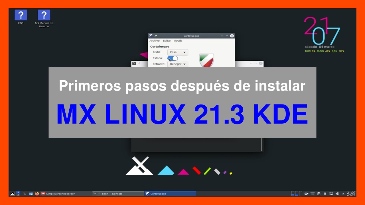 Primeros pasos después de instalar MX Linux 21.3 KDE - YouTube