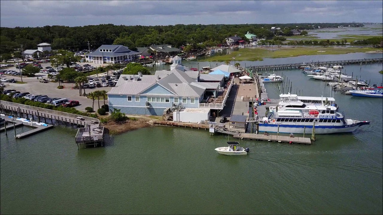 Murrells Inlet Drone Video of Parsonange Creek and Crazy Sister Marina ...