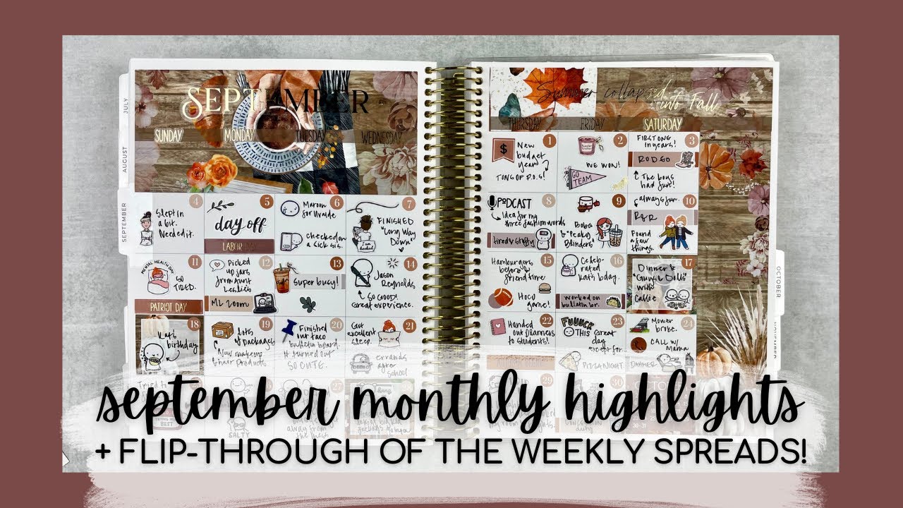 SEPTEMBER 2022 MONTHLY HIGHLIGHTS + weekly spread flip-through! | ft ...