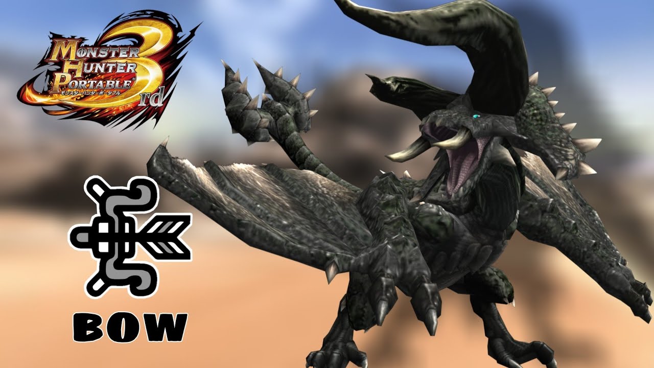MHP3rd(PPSSPP): Black Diablos vs Bow | HR6 Quest 8★ High Rank - YouTube