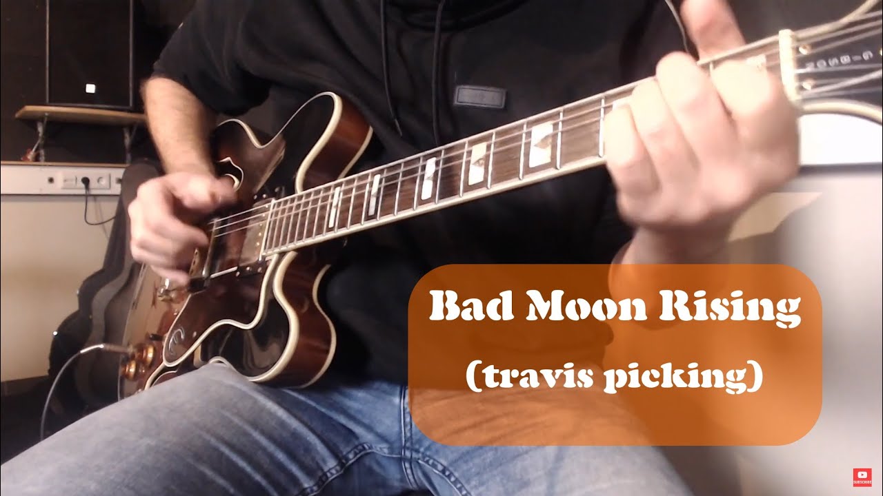 Bad moon rising guitar with thumb picking - YouTube