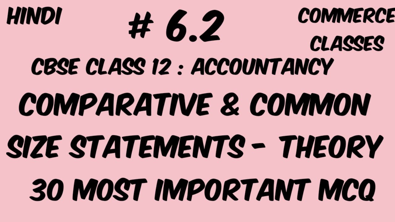 30 Most Important MCQ on Comparative and Common Size Statements, Class ...