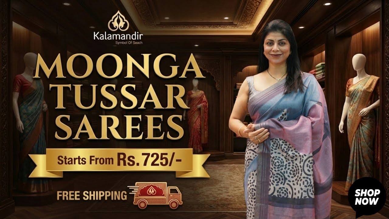 Moonga Tussar Sarees | Sarees Online Shopping | Kalamandir Sarees - YouTube