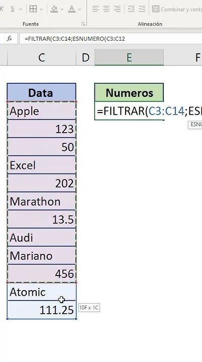 FILTRAR SOLO DATOS NUMERICOS EN #excel - YouTube