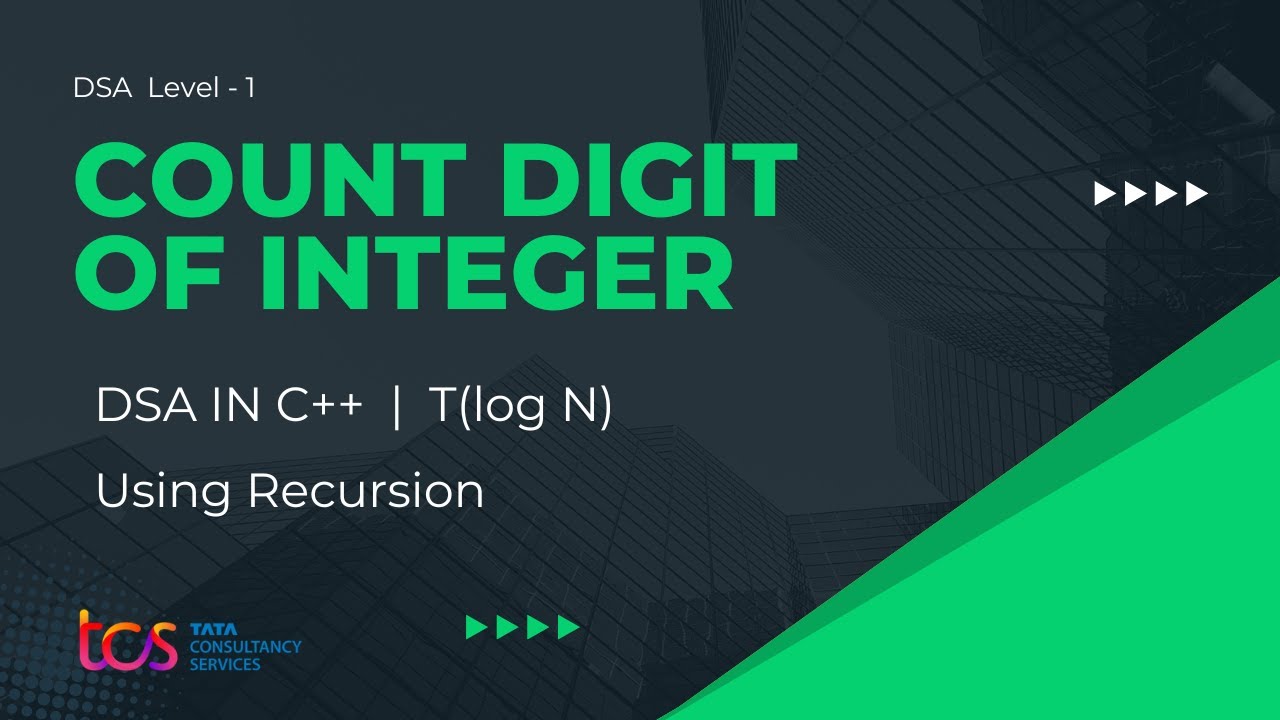 Count Digits In A Number Using Recursion Dsa C Hindi Youtube
