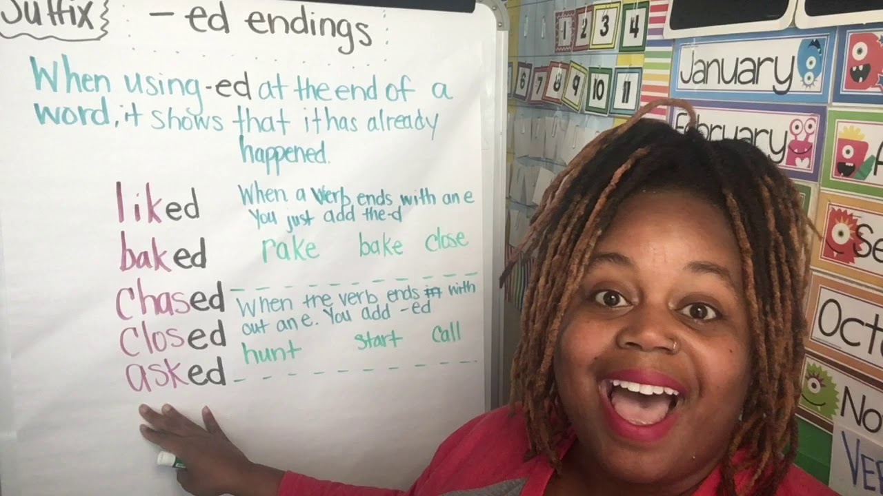 Suffix -ed mini lesson - YouTube
