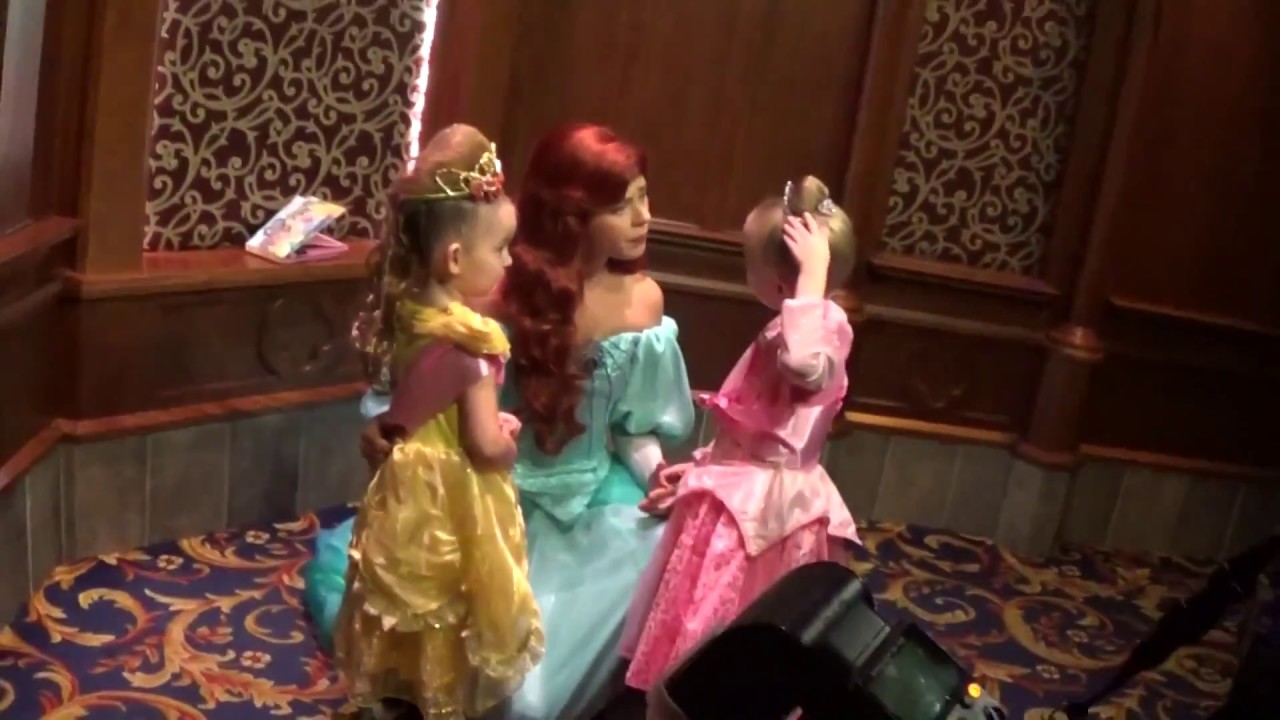 Princess Ariel and Cinderella Meet and Greet Disneyland CA 2016 - YouTube