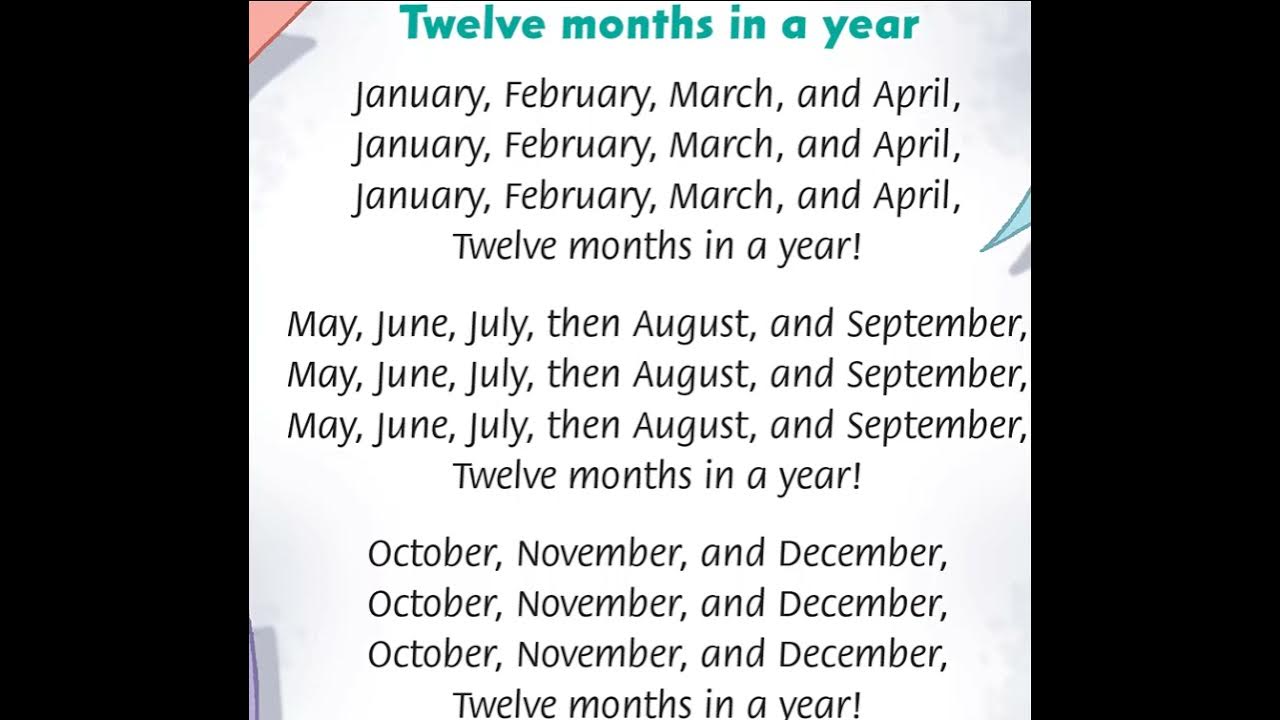 Twelve months in a year - YouTube