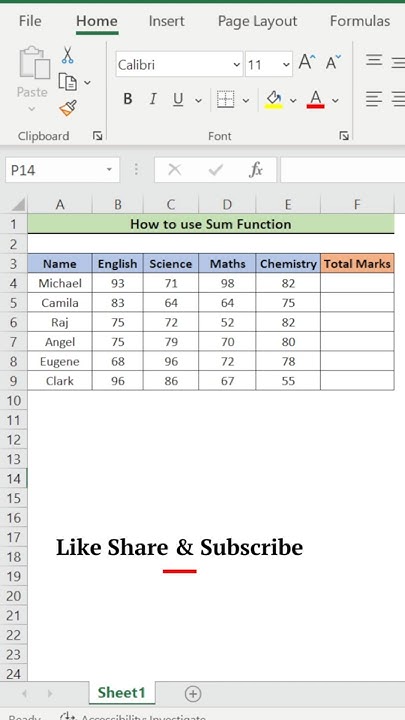 How to use Sum Function in Excel | How to #2 - YouTube