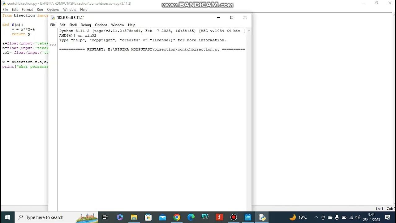 Metode Numerik Menentukan Akar Persamaanberbasis Metode Bisection menggunakan Python 3 - YouTube