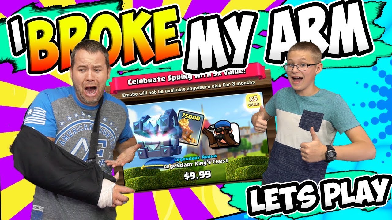 PLAYING CLASH ROYALE WITH BROKEN ARM! - YouTube
