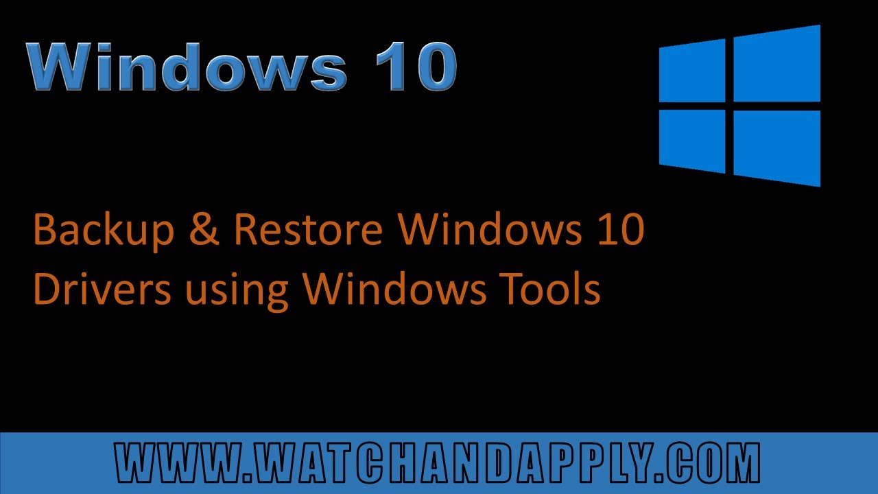 Backup and Restore Windows 10 Drivers using Windows Tools - YouTube