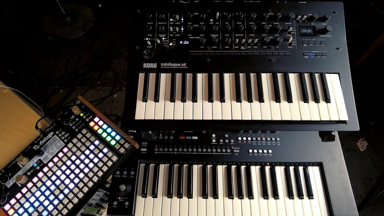 Synthstrom Deluge, Elektron Analog Keys, Minilogue XD Jam - YouTube
