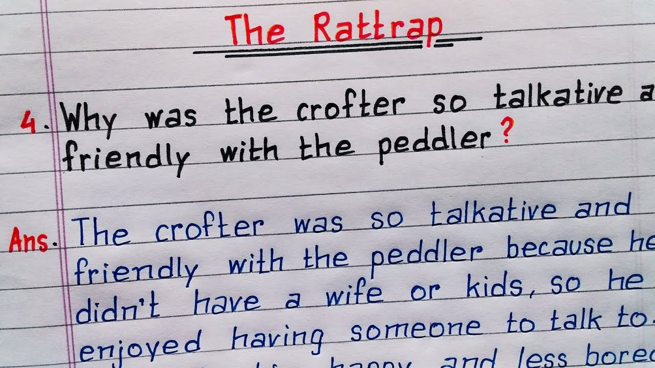 Why was the crofter so talkative and friendly with the peddler | The ...