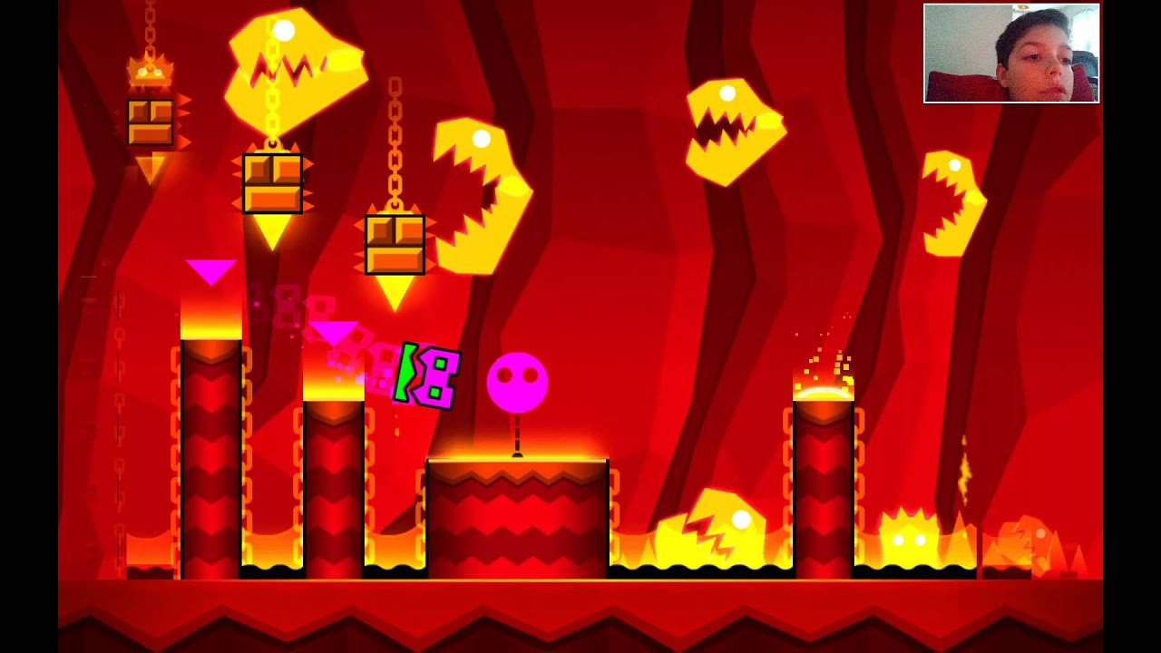 ma première face cam sur GEOMETRY DASH MELTDONW - YouTube
