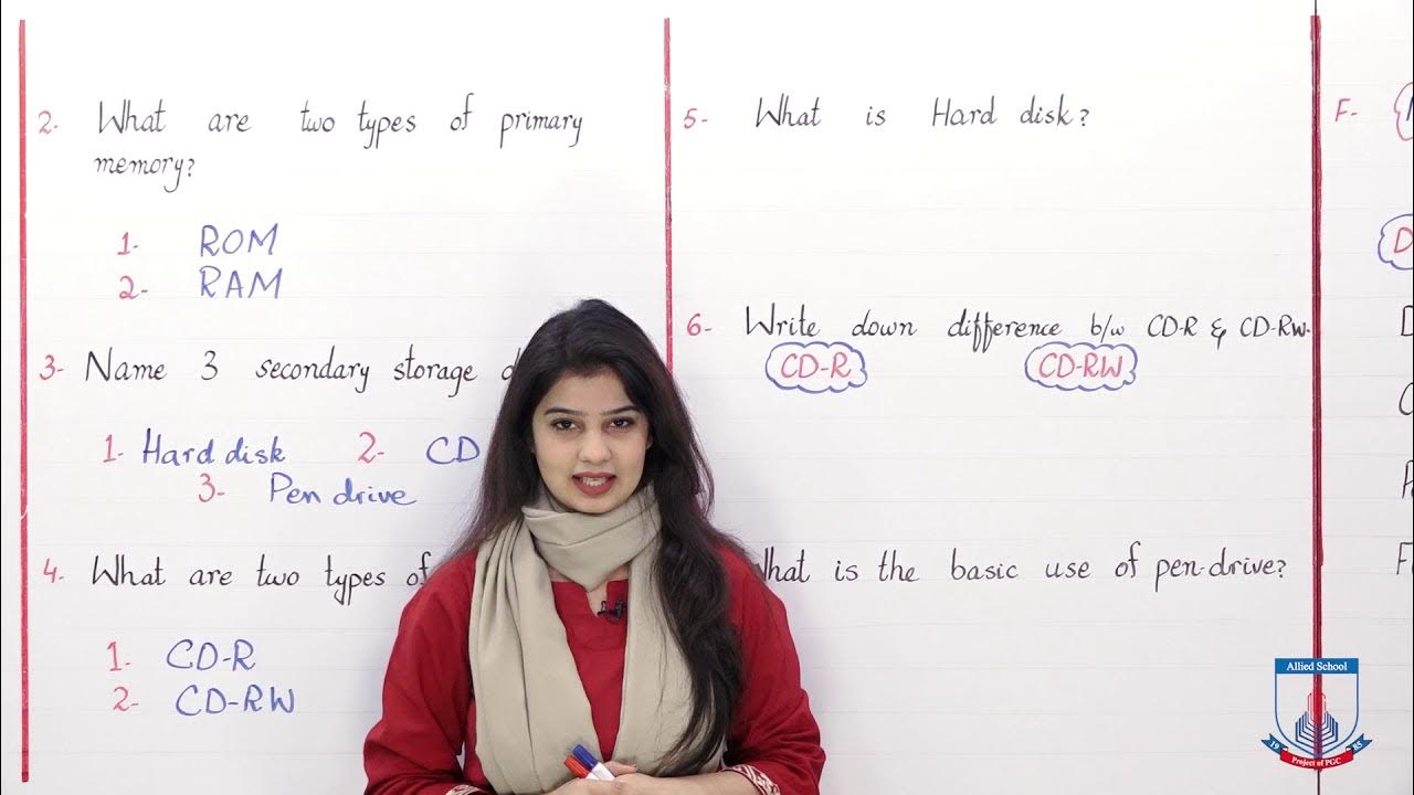 Class 5 - Computer Studies - Chapter 2 - Lecture 5 - Exercise (part 2) - Allied Schools - YouTube