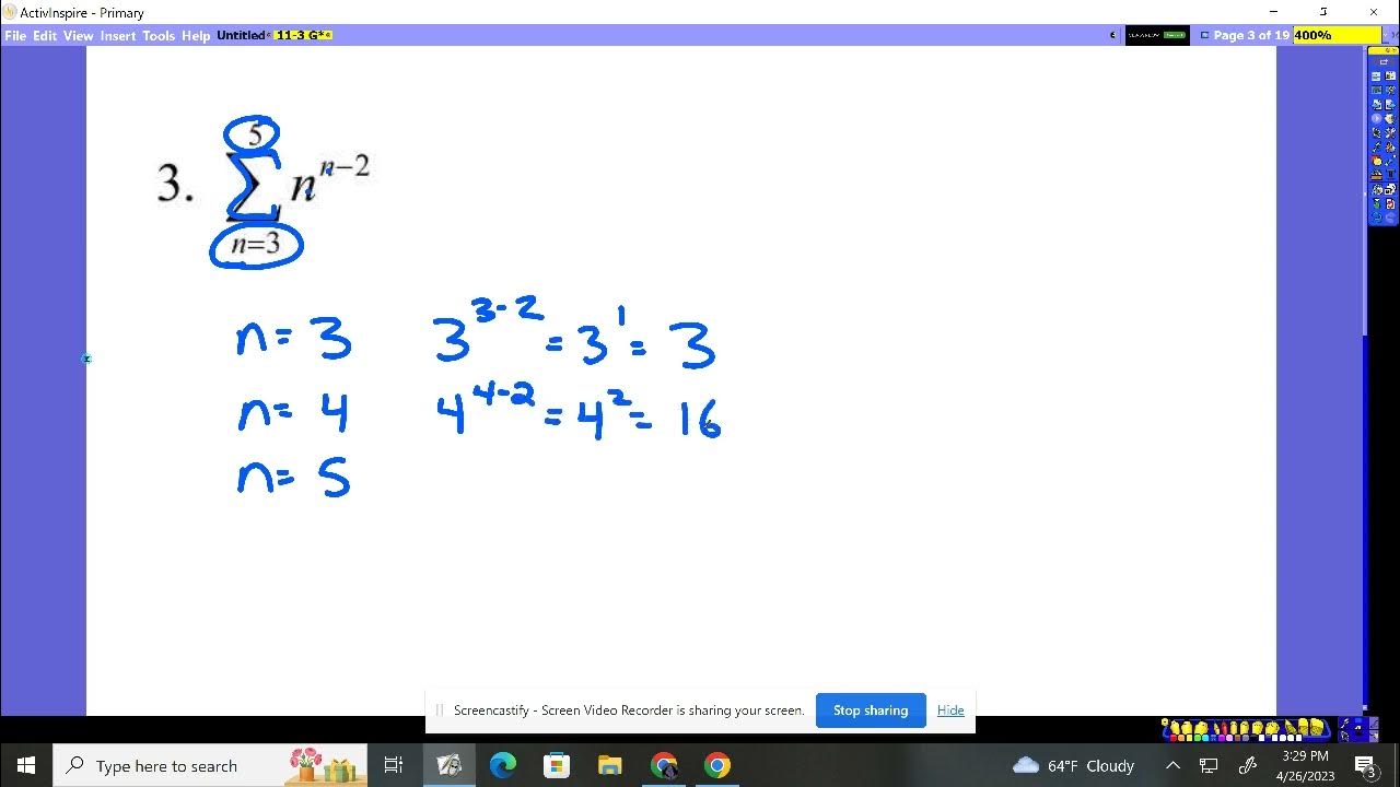 Algebra 2 11-3 #3 - YouTube