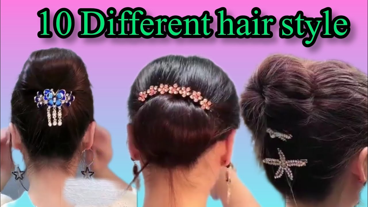 10 different hair style for girls easy hair style/easy bun hairstyle ...