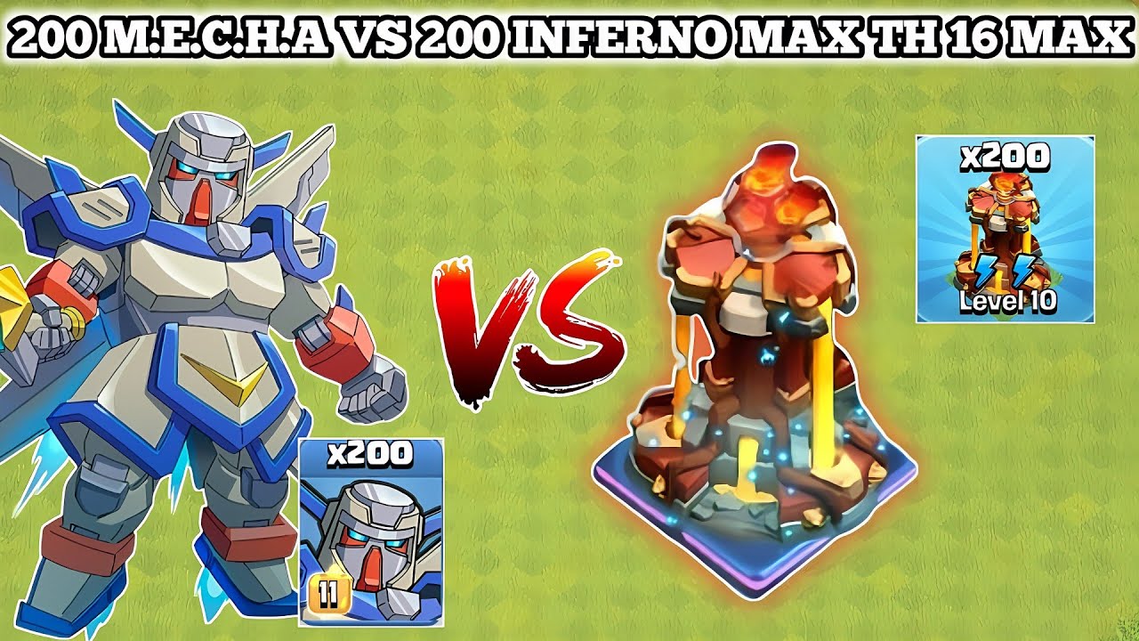 FIGHT 200 MECHA VS 200 INFERNO AND TH 16 MAX WHO WHIL WIN?? | CLASH OF ...