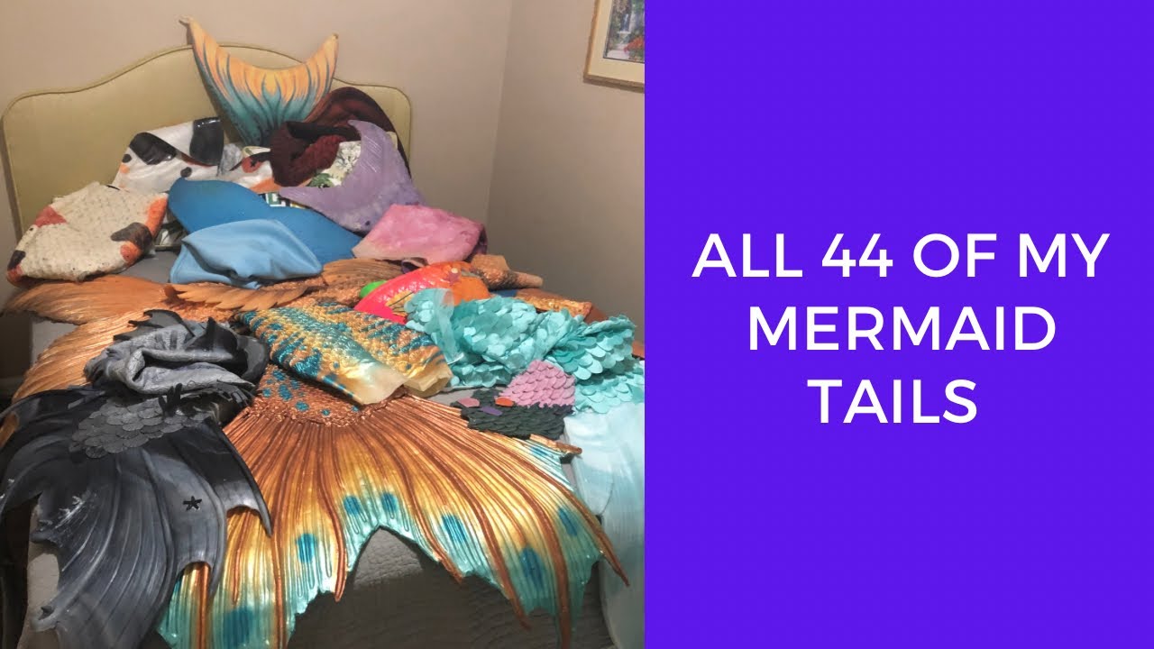 My complete mermaid tail collection all 44 tails - YouTube