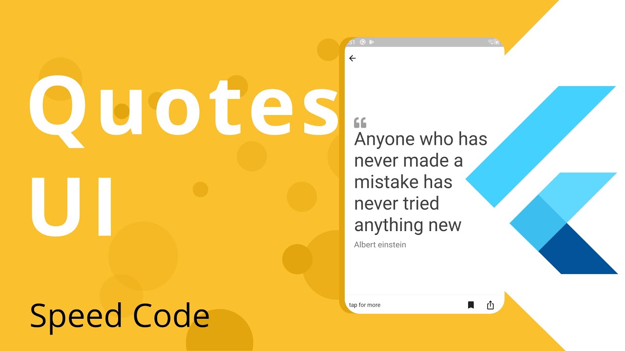 Flutter Quotes UI - Speed Code - YouTube