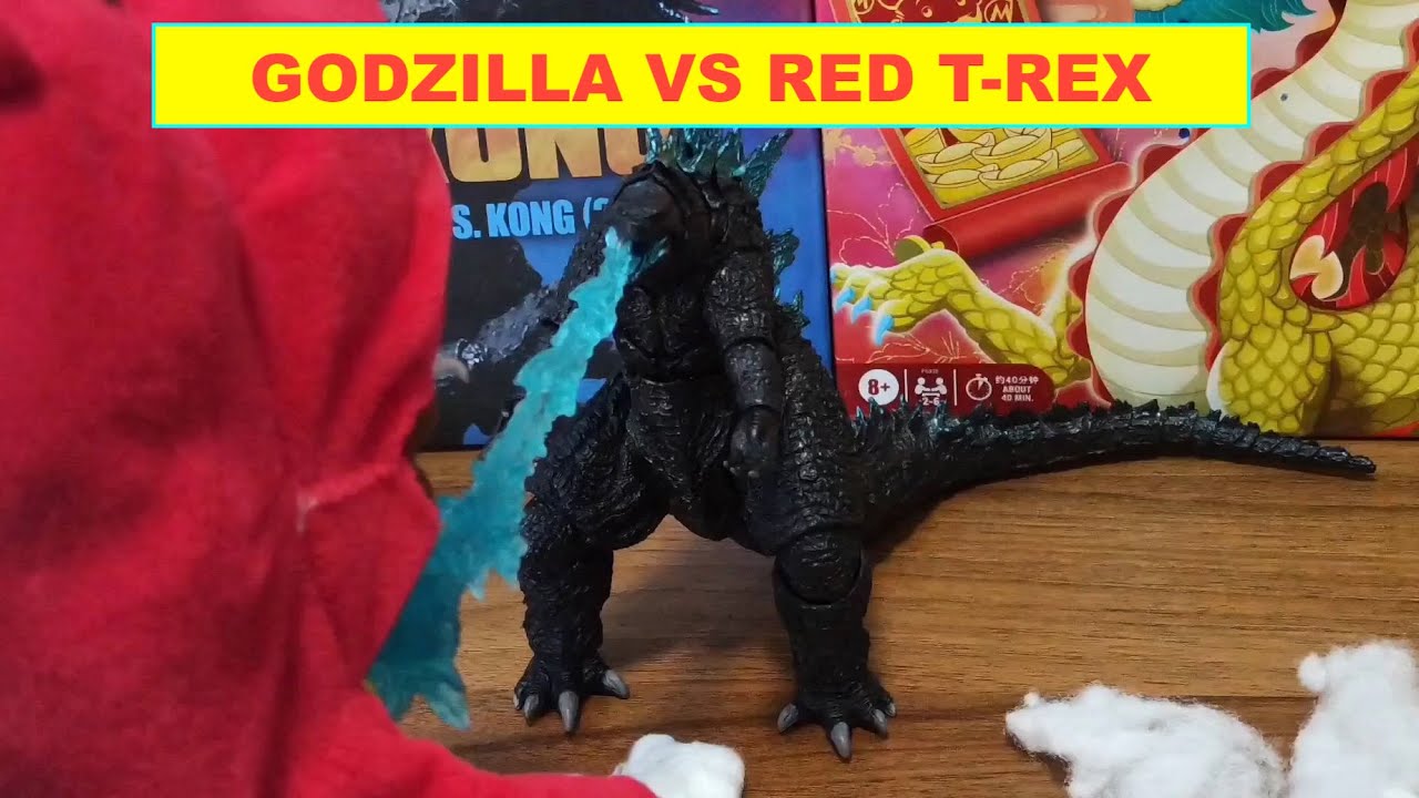 GODZILLA VS RED T-REX (PART 1) KIRA-KIRA SIAPA YANG MENANG ??? - YouTube