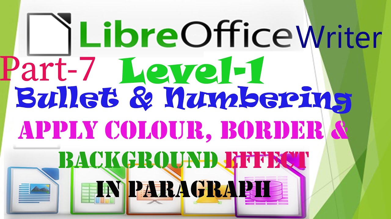 Level 1 Libre Office Writer Part-7 II Bullet & Numbering, Colour ...
