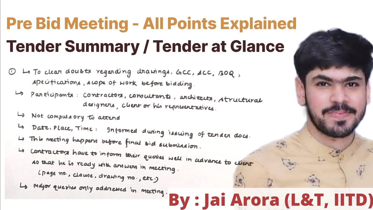 Pre-bid meeting, Tender at glance, Tender Summary | Tendering ...