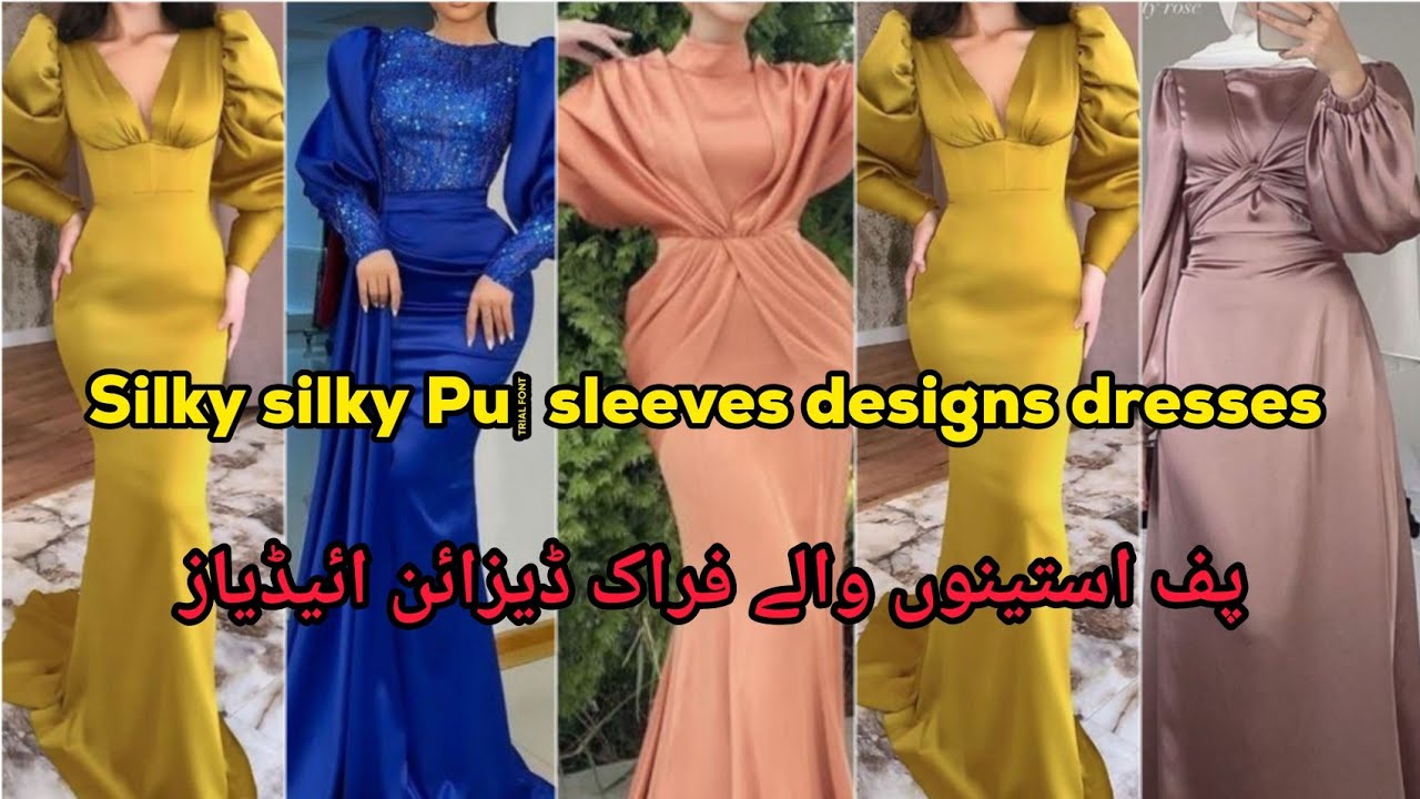 Silk Puff sleeves designs froks designs||Puff Silk frock designs ideas ...