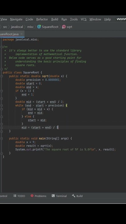 Square Root Of An Integer Coding Programming Java Shorts Python Datastructures Short 