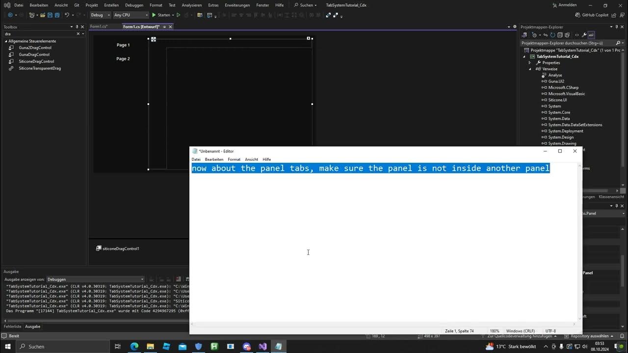 Simple Tab System tutorial in C# .net Winform 💻 - YouTube